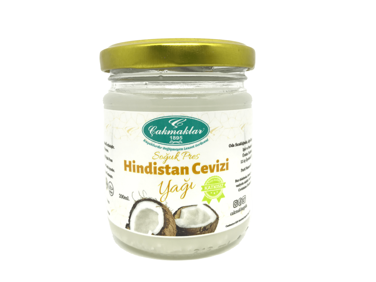 Soğuk Sıkım Hindistan Cevizi Yağı (250cc.) I Çakmaklar Gıda Soğuk Sıkım Hindistan Cevizi Yağı (250cc.) I Çakmaklar Gıda